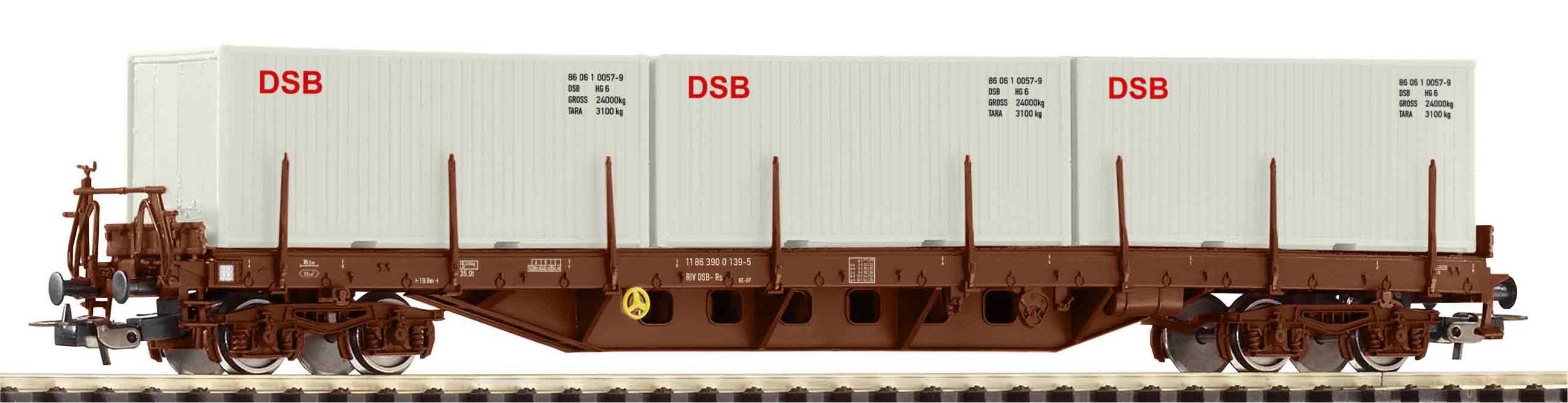 Containerwagen Rs DSB IV mit 3x 20' Containern DSB Modelleisenbahn ...