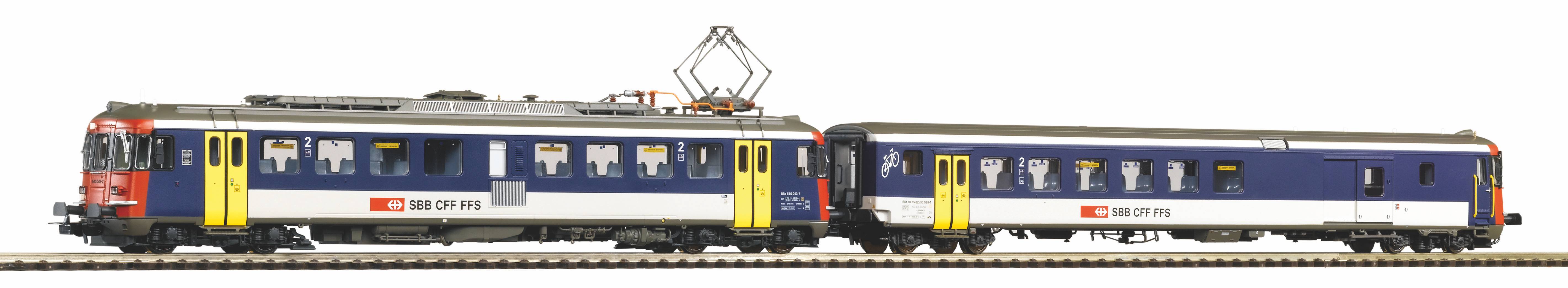 2er Set Rbe 4/4 NPZ SBB IV Triebwagen + Steuerwagen, inkl. PIKO Sound ...